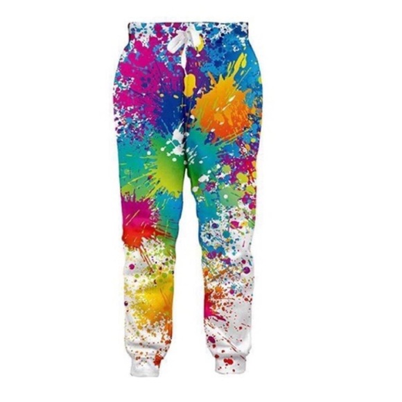 Pants | Multicolored Paint Splatter Sneaker Joggers Pants | Poshmark